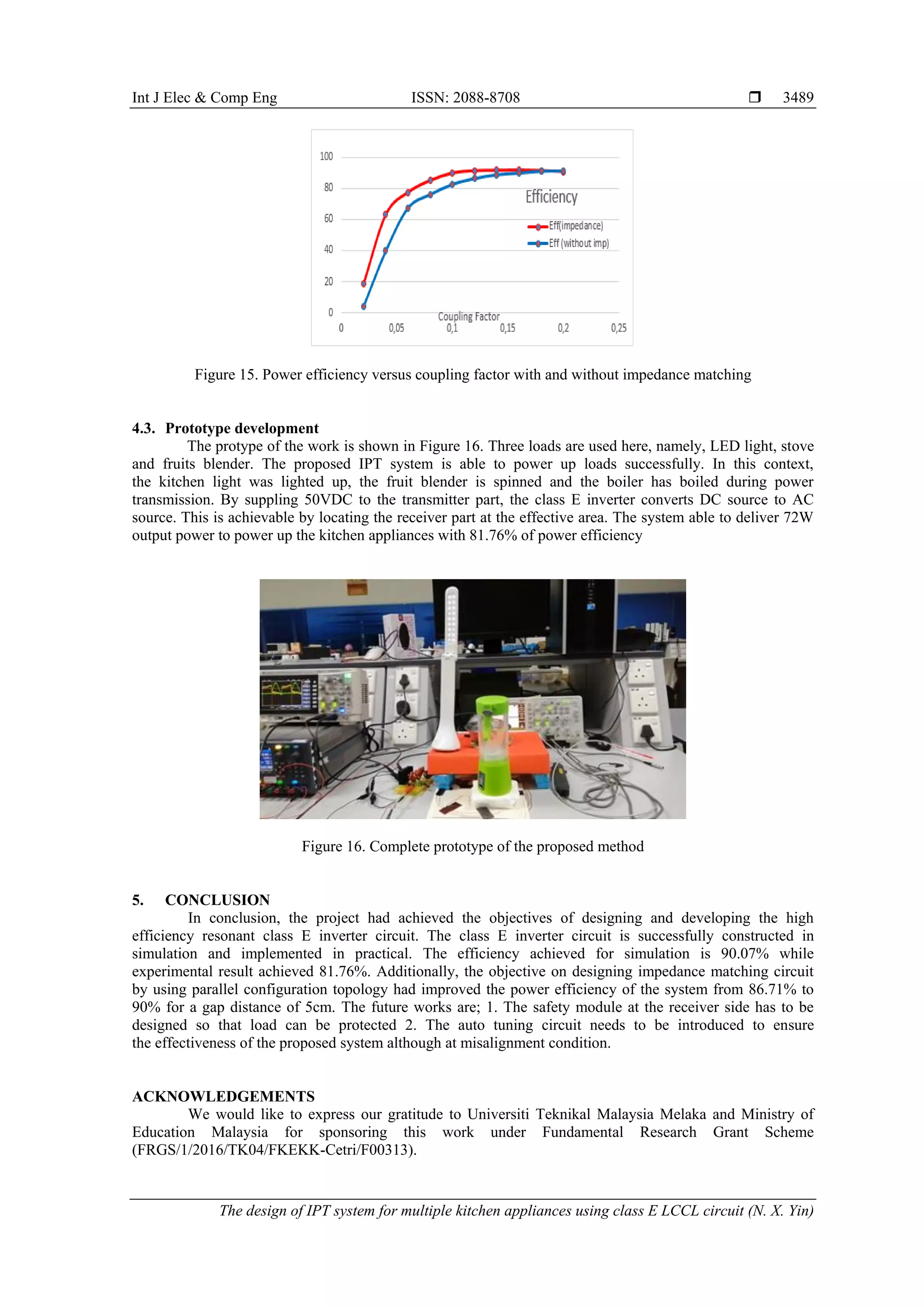The design of IPT system for multiple kitchen appliances using class E ...