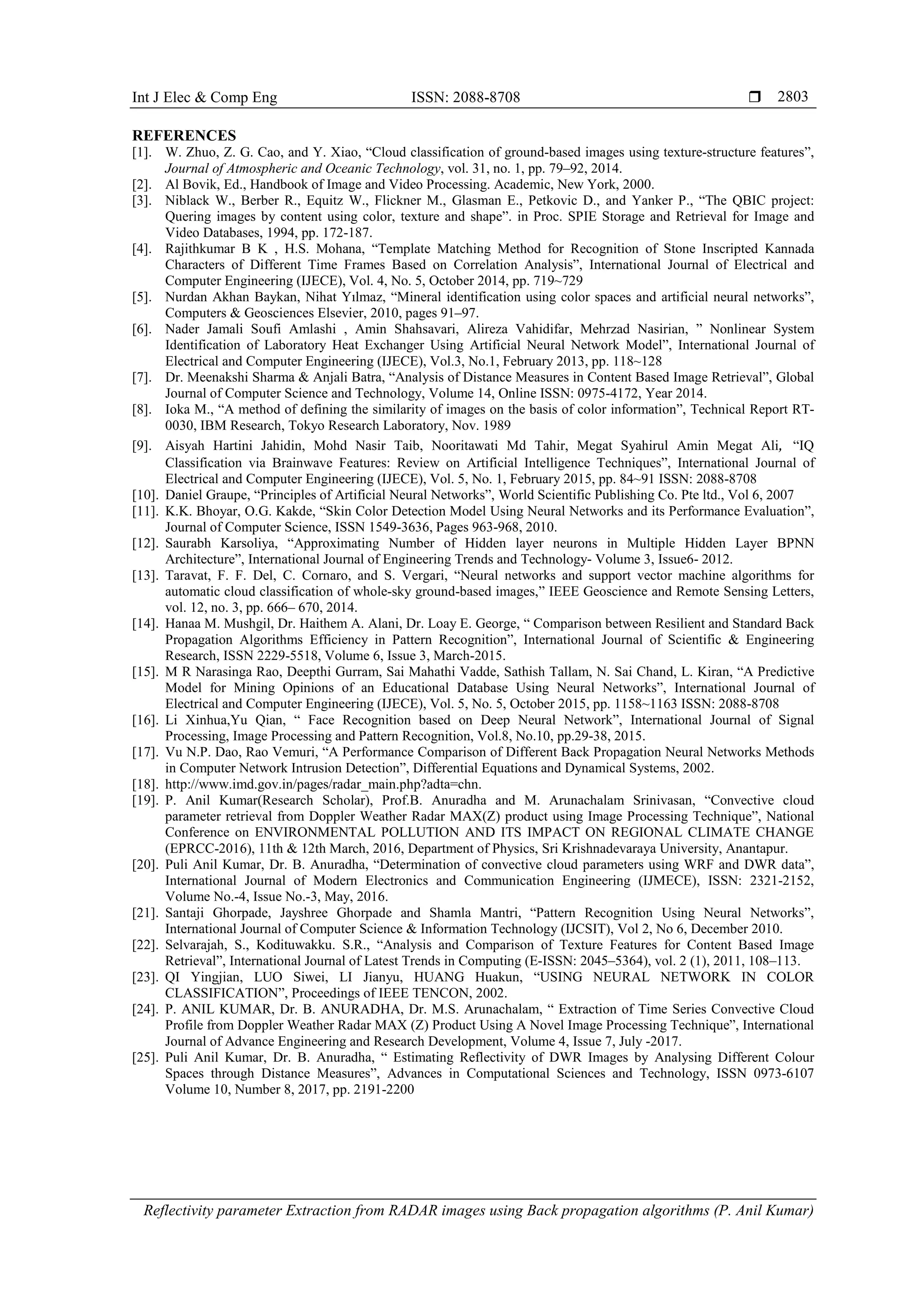 Reflectivity Parameter Extraction From Radar Images Using Back Propagation Algorithms Pdf