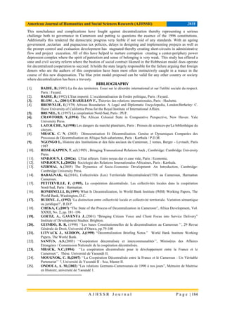 Decentralization and Decentralized Cooperation in Cameroon: The Futile ...
