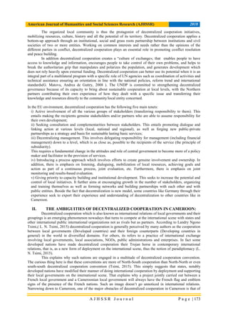 Decentralization and Decentralized Cooperation in Cameroon: The Futile and Conflicting ...