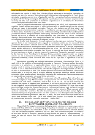 Decentralization and Decentralized Cooperation in Cameroon: The Futile and Conflicting ...