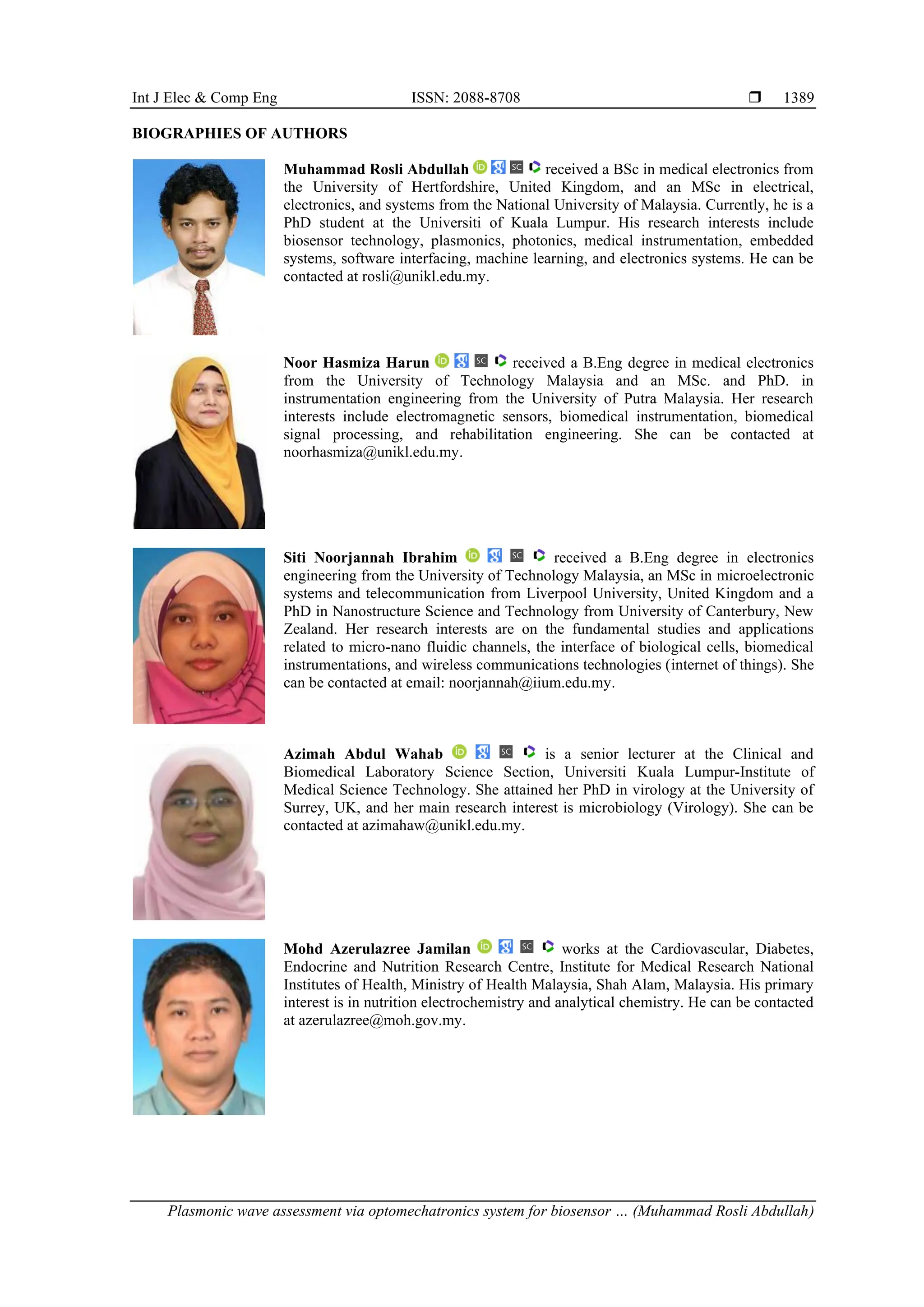Plasmonic wave assessment via optomechatronics system for biosensor application | PDF