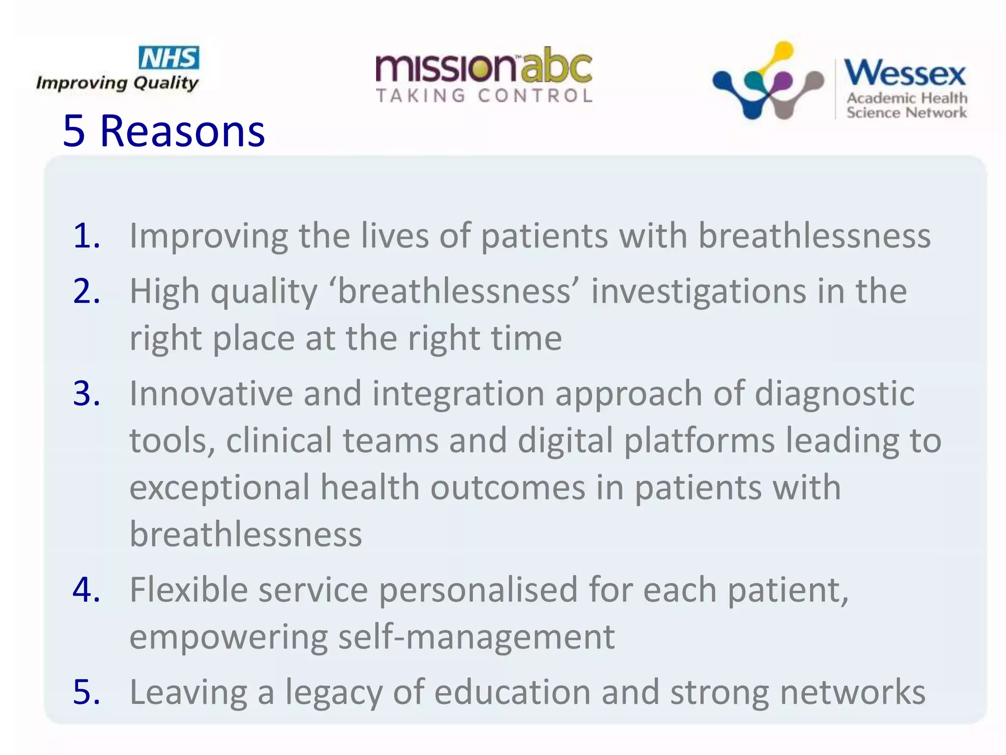 Respiratory Quality Improvement Programme - Breathlessness project | PPTX