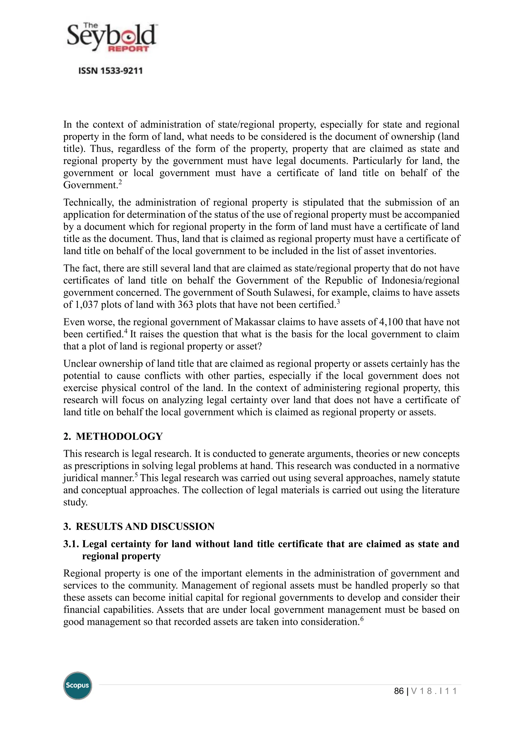 LEGAL CERTAINTY FOR LAND WITHOUT LAND TITLE CERTIFICATE: THE WAY ...
