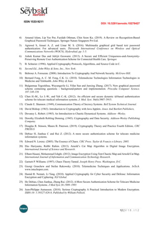 REMOTE ENTITY AUTHENTICATION USING CHAOTIC MAPS IN TELEMEDICINE (REACT ...