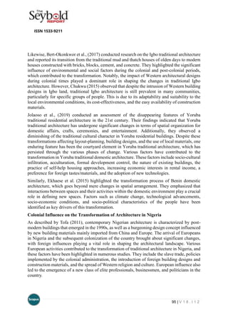 RESPONSE OF TRADITIONAL ARCHITECTURE TO MODERNISM IN NIGERIA: A ...