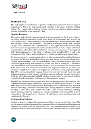 RESPONSE OF GBAGYI TRADITIONAL BUILDING PATTERN TO MODERN ARCHITECTURE ...