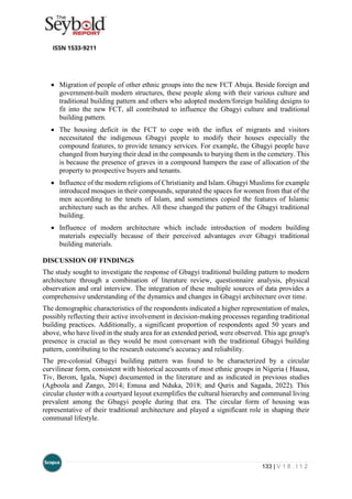 RESPONSE OF GBAGYI TRADITIONAL BUILDING PATTERN TO MODERN ARCHITECTURE ...