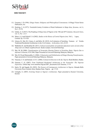 RESPONSE OF GBAGYI TRADITIONAL BUILDING PATTERN TO MODERN ARCHITECTURE ...