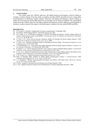 Improvement of Fading Channel Modeling Performance for Wireless Channel | PDF