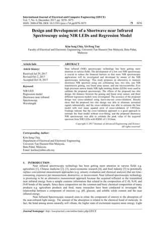 Design and Development of a Shortwave near Infrared Spectroscopy using ...