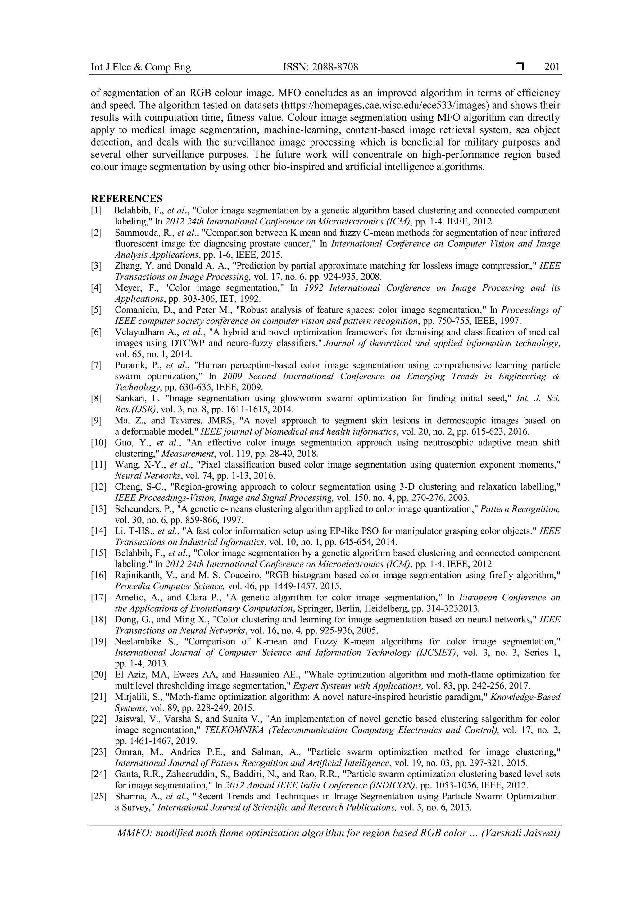 Mmfo Modified Moth Flame Optimization Algorithm For Region Based Rgb Color Image Segmentation Pdf 3005