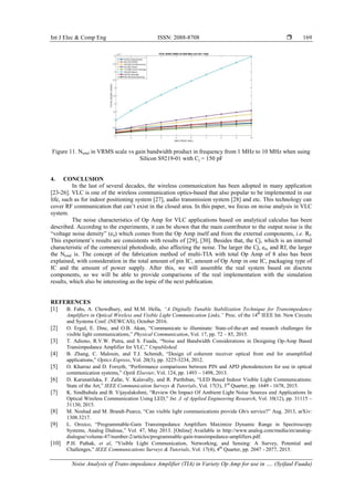 Noise Analysis of Trans-impedance Amplifier (TIA) in Variety Op Amp for use in Visible Light ...