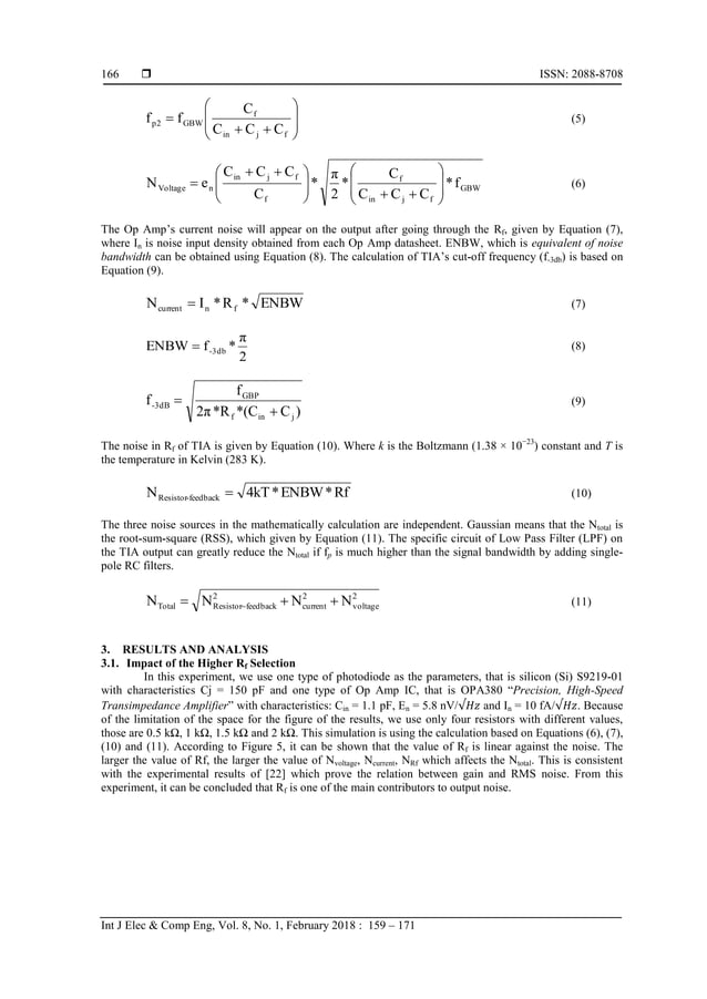 Noise Analysis of Trans-impedance Amplifier (TIA) in Variety Op Amp for use in Visible Light ...