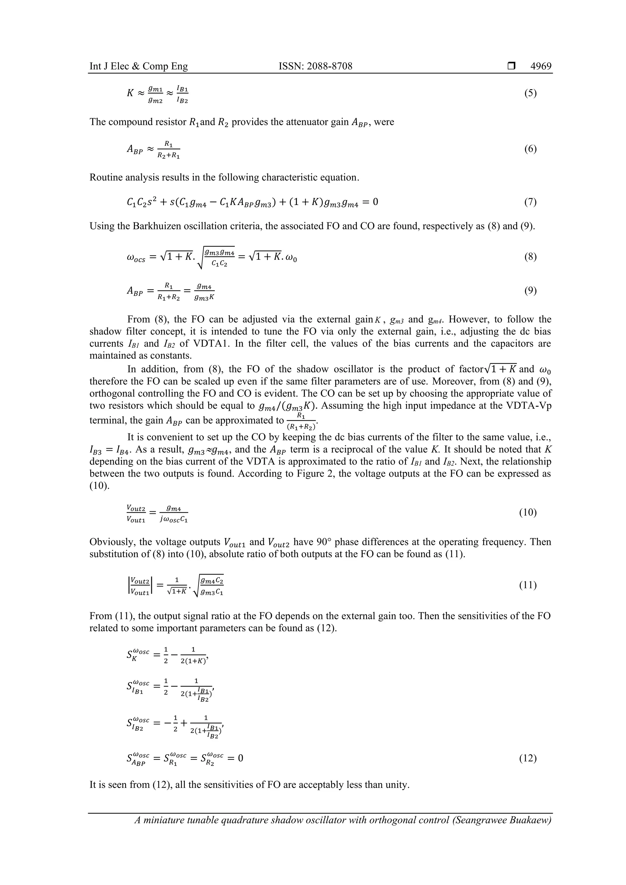 A miniature tunable quadrature shadow oscillator with orthogonal ...