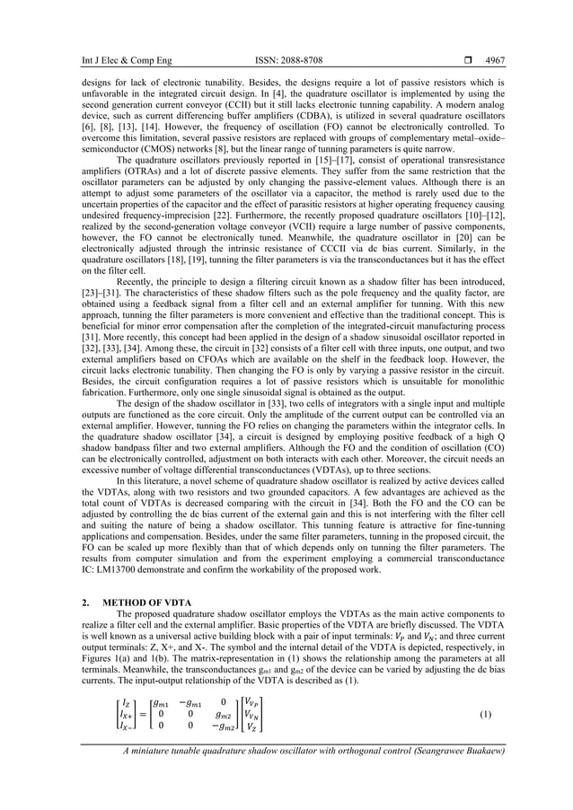 A miniature tunable quadrature shadow oscillator with orthogonal ...