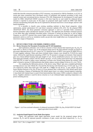 TCAD Simulations and Small Signal Modeling of DMG AlGaN/GaN HFET | PDF