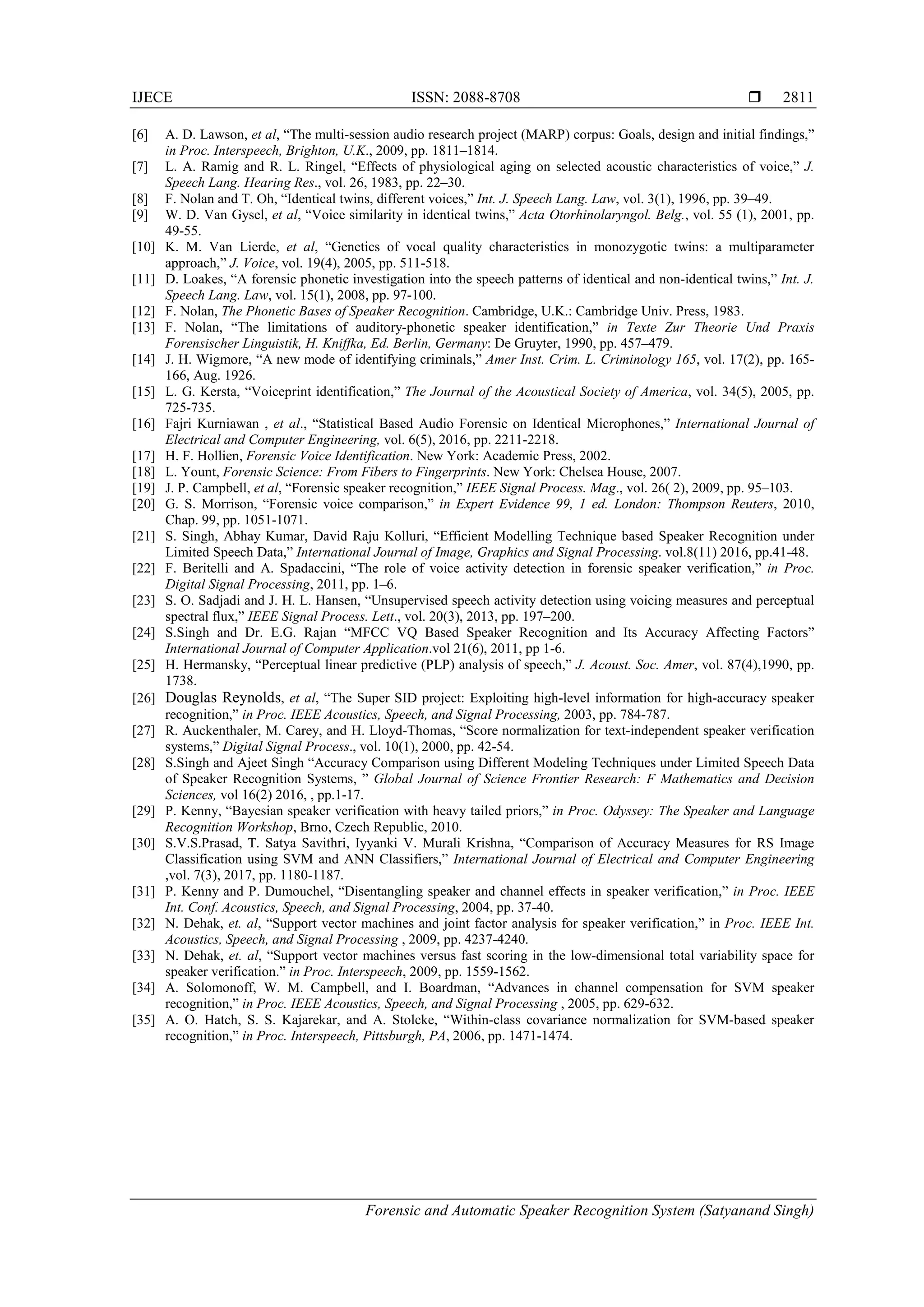 Forensic and Automatic Speaker Recognition System | PDF