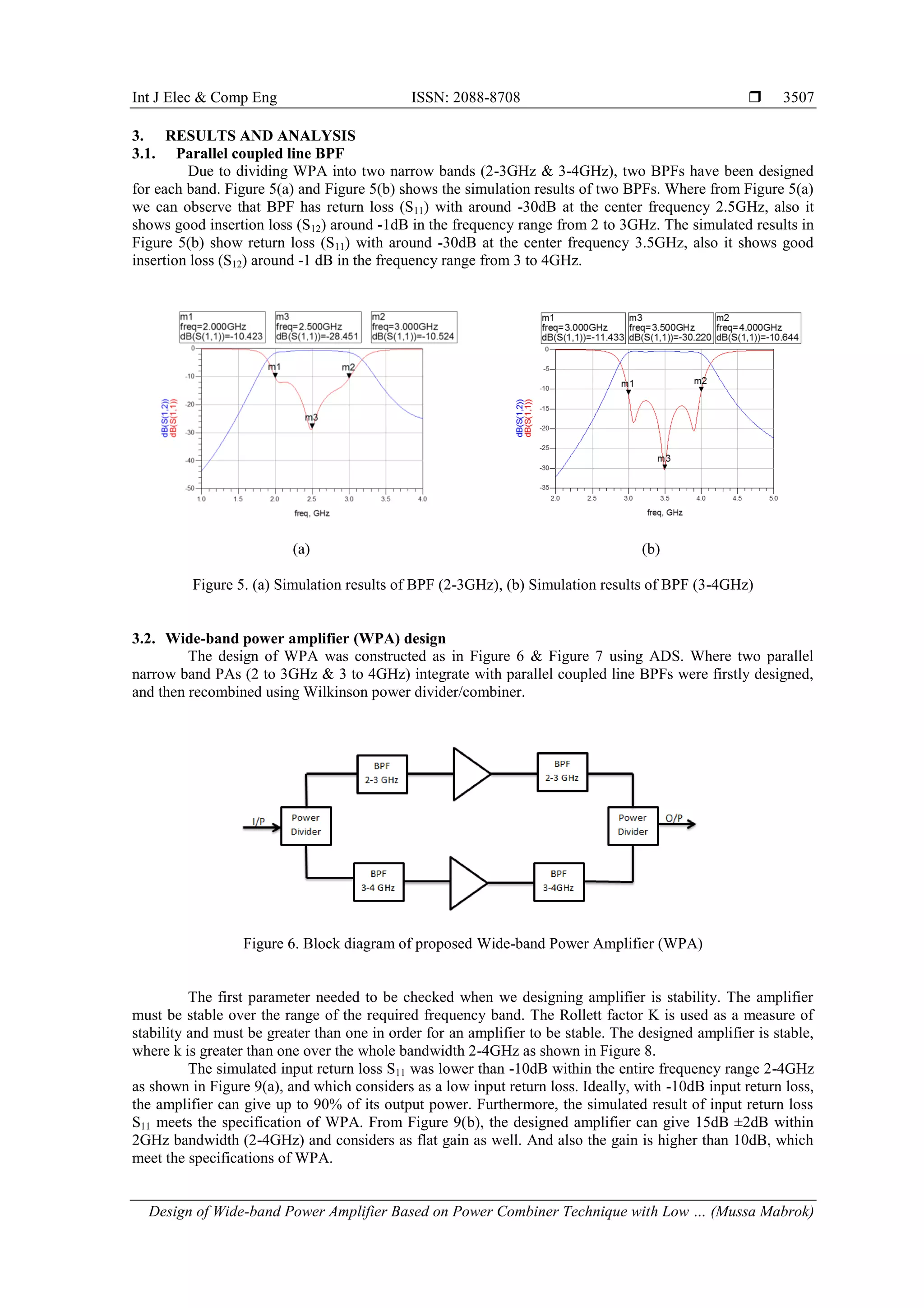 Design of Wide-band Power Amplifier Based on Power Combiner Technique with Low Intermodulation ...