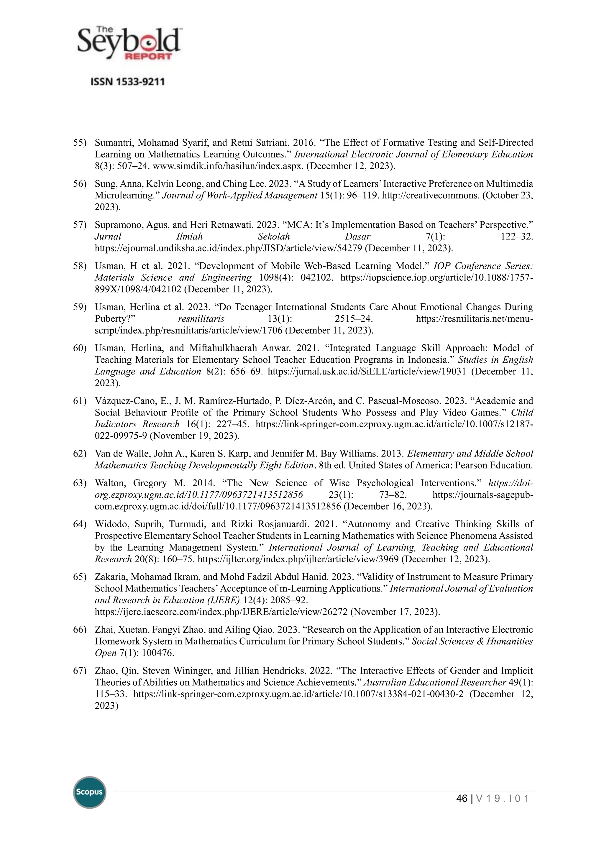 ELEMENTARY SCHOOL MATHEMATICS EDUCATION: ARE STUDENTS ENTHUSIASTIC ...