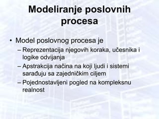 UPRO - BPMN – Notacija za modeliranje poslovnih procesa | PPT
