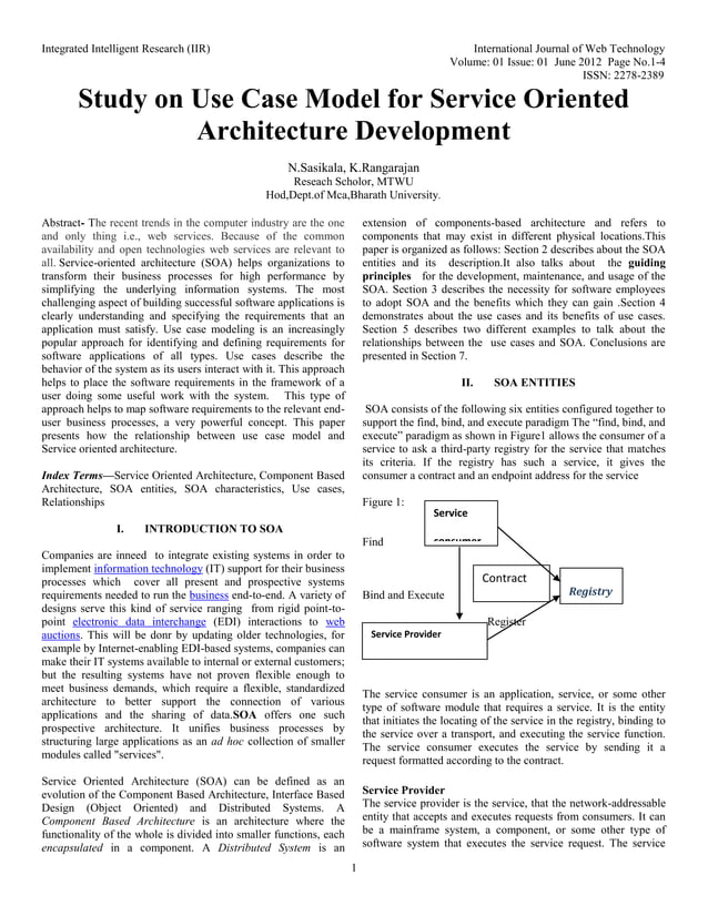 Study on Use Case Model for Service Oriented Architecture Development | DOCX | Information ...