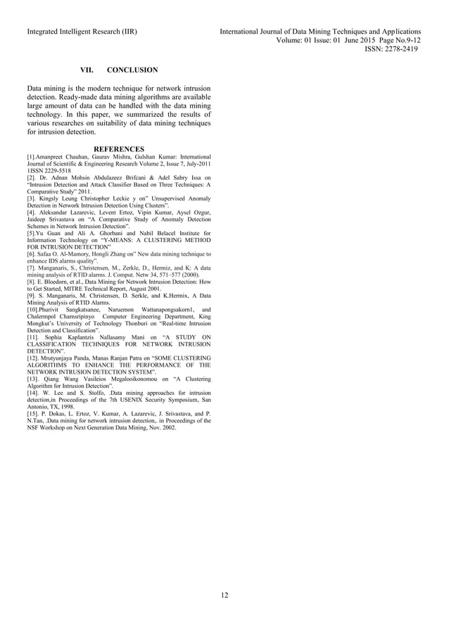 Study on Data Mining Suitability for Intrusion Detection System (IDS) | PDF