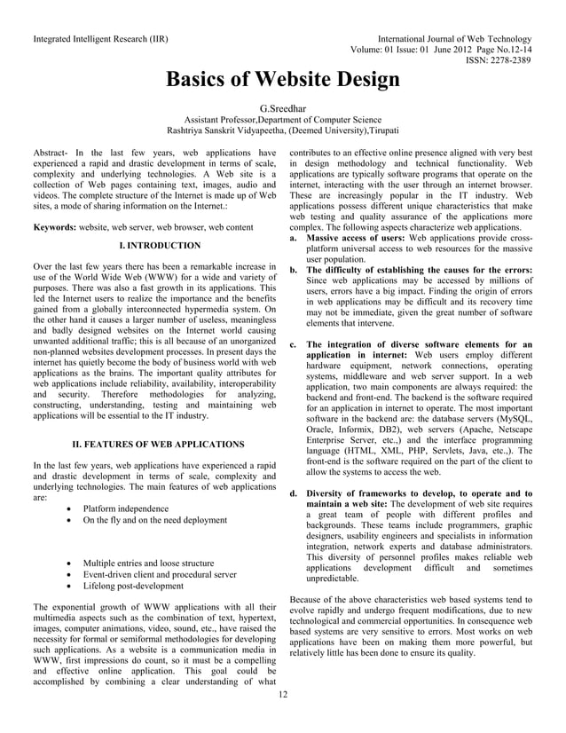 Basics of Website Design | DOCX | Web Design and HTML | Internet