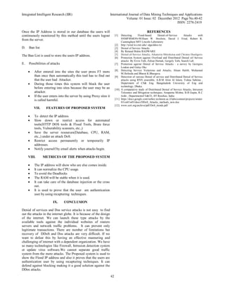 Detection of Distributed Denial of Service Attacks | PDF