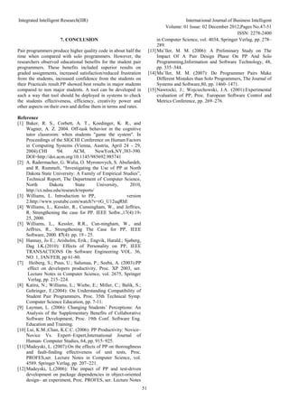 Analysis of pair Programming Effectiveness in Academic Environment | PDF