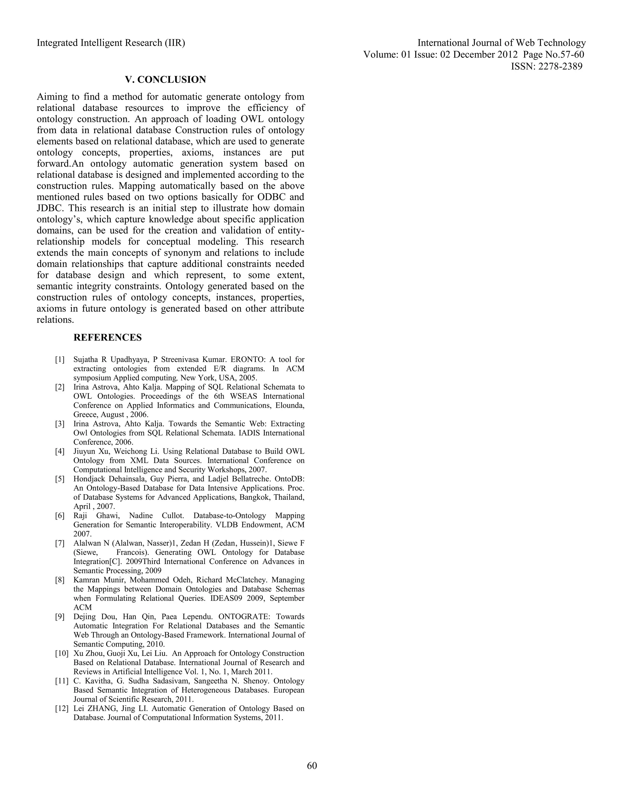 Towards Ontology Development Based on Relational Database | DOCX | Databases | Computer Software ...