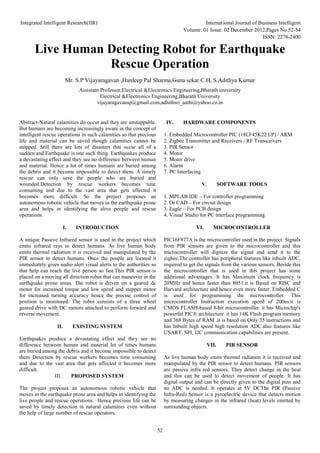 Live Human Detecting Robot for Earthquake Rescue Operation | DOC