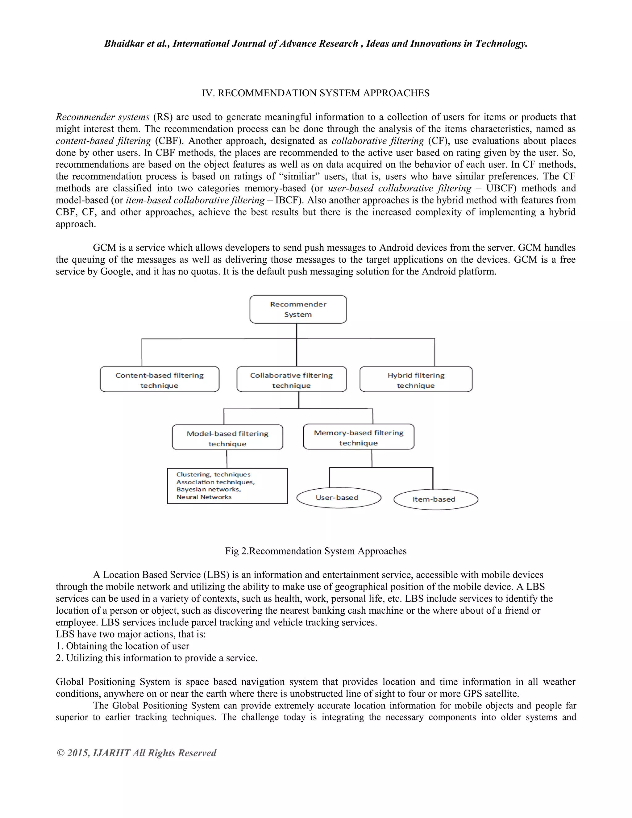Tourist Place Recommendation System Pdf