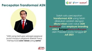Implementasi Core values ASN BerAKHLAK & Employee Branding Bangga ...