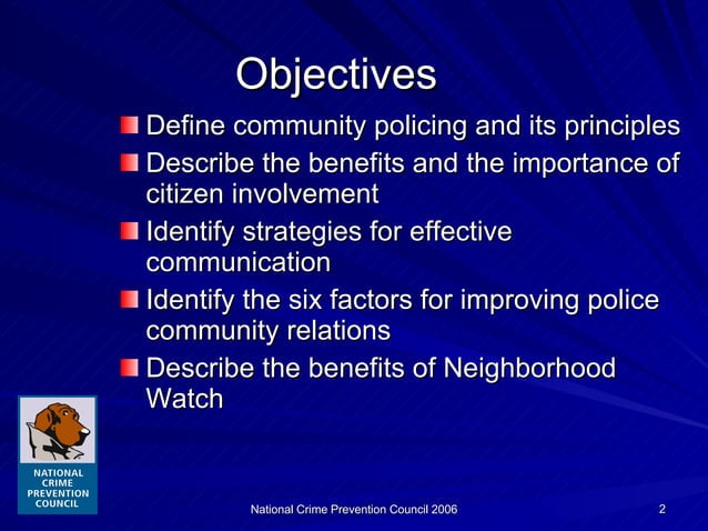 Improving Police/Community Relations | PPT | Crime & Harmful Acts to ...