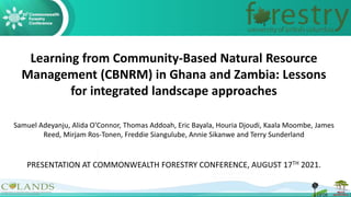 Learning from Community-Based Natural Resource Management (CBNRM) in ...