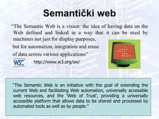 MEZN01 - Semantički web i osnovne tehnologije za njegovu realizaciju | PPT