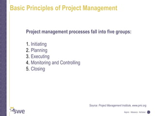 WE16 - Managing Your First Project | PPT