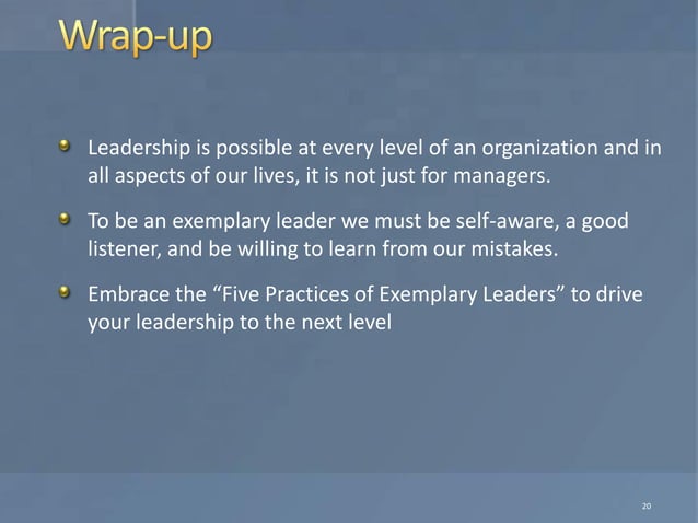 WE16 - Embracing the "Five Practices of Exemplary Leadership" | PDF ...