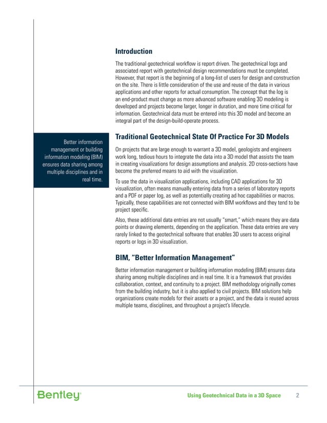 Using Geotechnical Data in a 3D Space Whitepaper | PDF