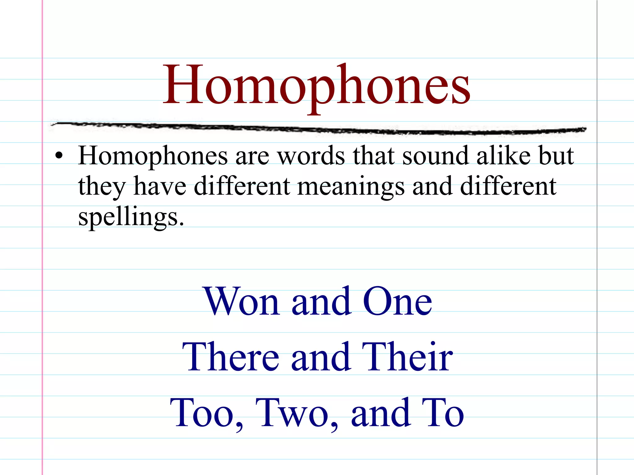 HOMOGRAPHS | PPT