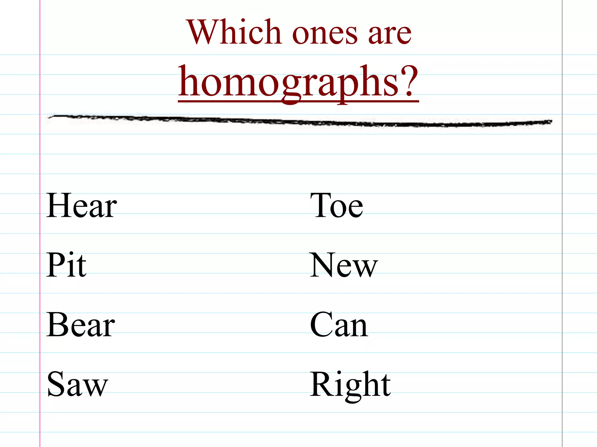 HOMOGRAPHS | PPT