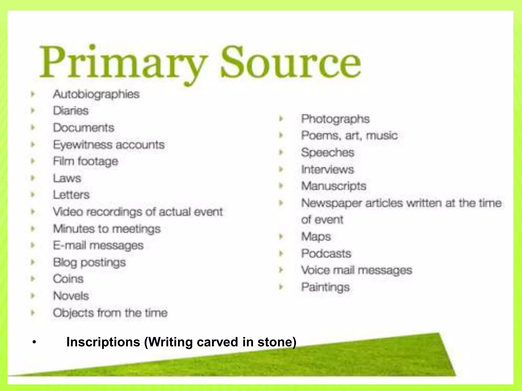V2 history sources and archaeology primary & secondary sources | PPTX