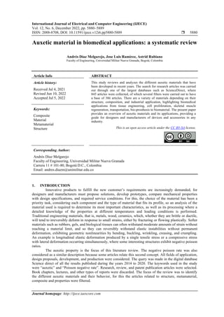 Auxetic material in biomedical applications: a systematic review | PDF