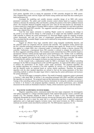 Tuning of different controlling techniques for magnetic suspending system using an improved bat ...