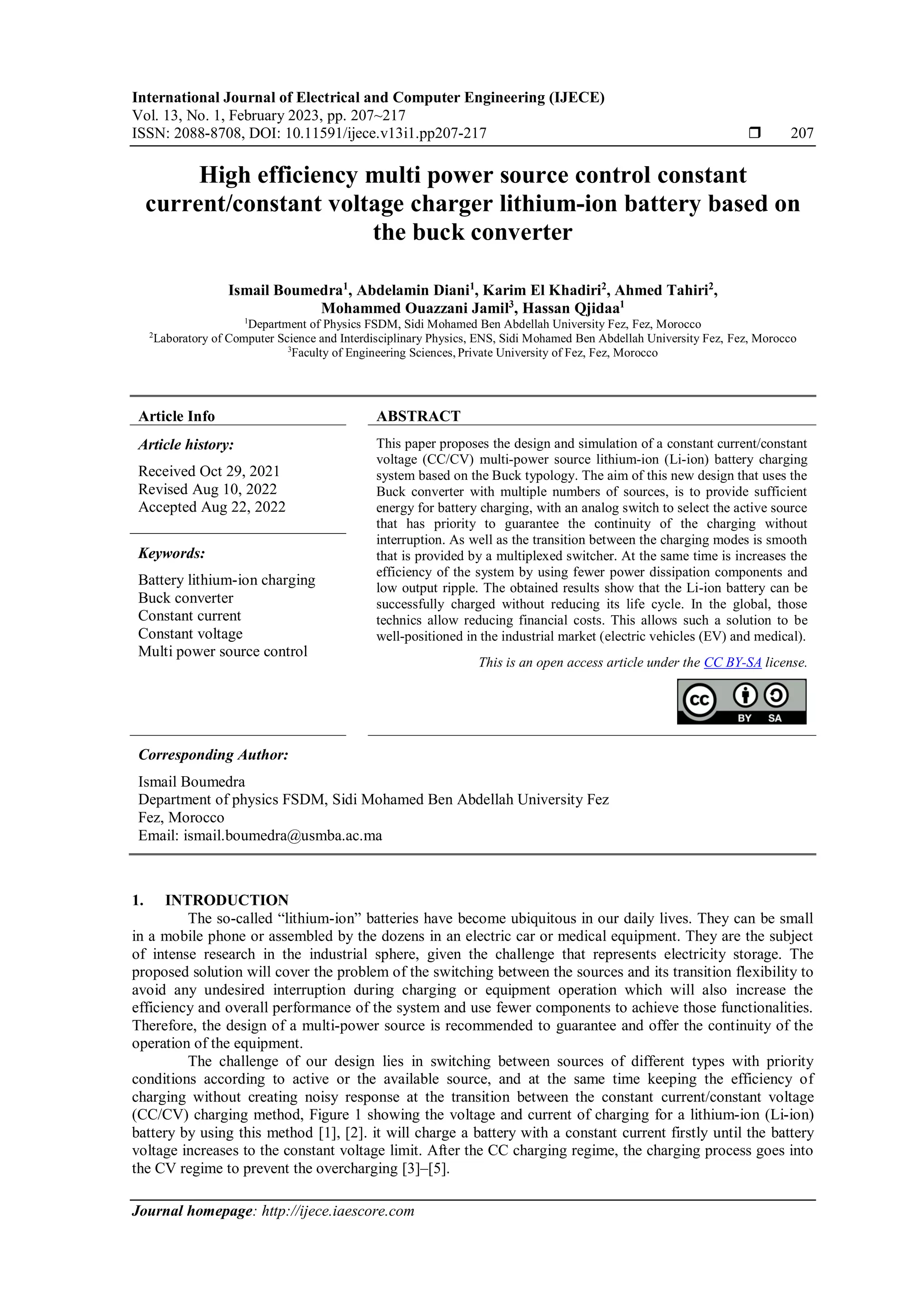 High efficiency multi power source control constant current/constant ...
