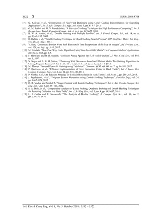 Performance Analysis of Hashing Mathods on the Employment of App | PDF