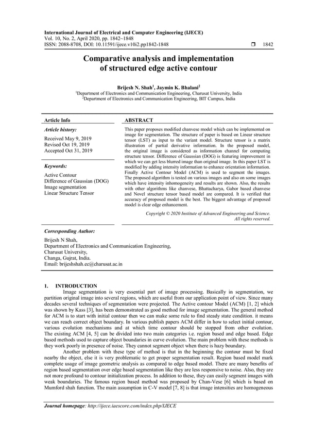 Comparative analysis and implementation of structured edge active contour | PDF
