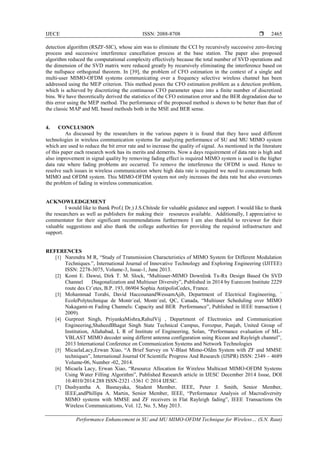 Performance Enhancement in SU and MU MIMO-OFDM Technique for Wireless Communication: A Review | PDF