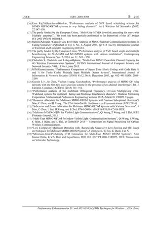 Performance Enhancement in SU and MU MIMO-OFDM Technique for Wireless ...